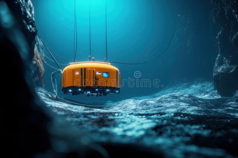 Underwater Exploration Vehicle Descends into Deep Ocean Chasm during ...