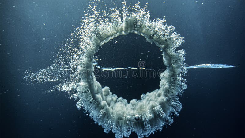 Underwater Explosion Funnel in Water Stock Illustration - Illustration ...