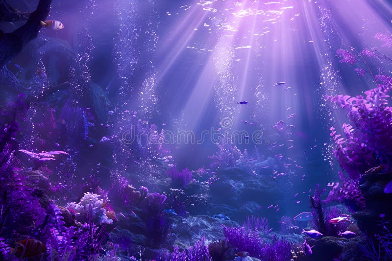 Underwater Fantasy World in Purple Stock Photo - Image of wild, seaweed ...