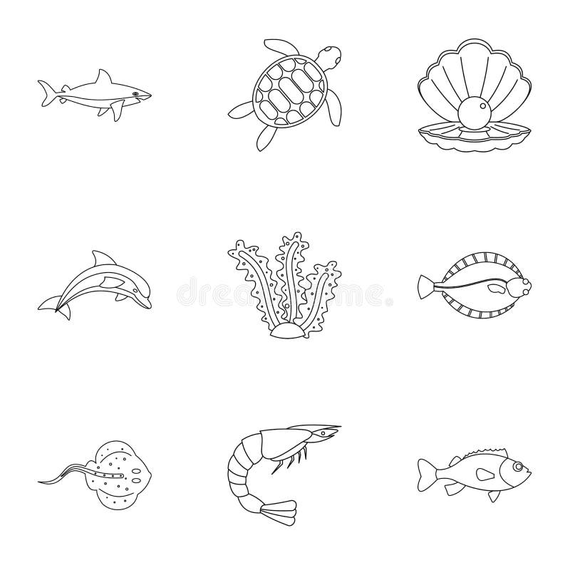 Fauna Icons Set, Outline Style Stock Vector - Illustration of isolated ... Fauna Icons Set, Outline Style Stock Vector - Illustration of isolated ...