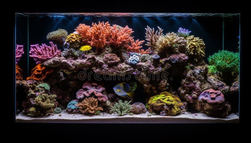 Underwater Fish Reef, Nature Beauty in Multi Colored Fish Tank ...