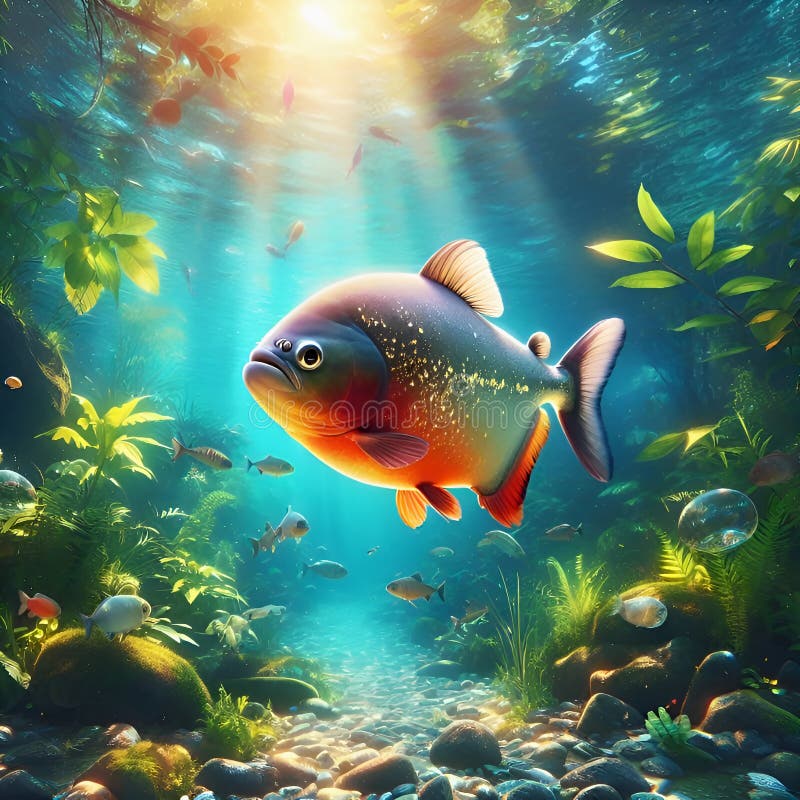 Underwater fish scene stock illustration. Illustration of animal ...
