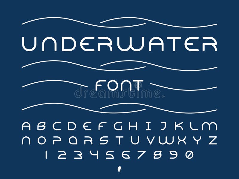 Underwater Font. Vector Alphabet Stock Vector - Illustration of word ... Underwater Font. Vector Alphabet Stock Vector - Illustration of word ...
