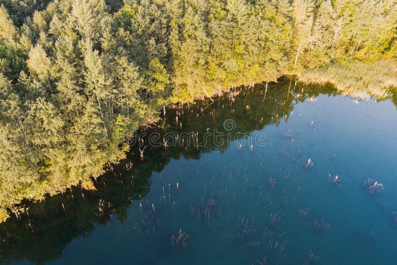 Underwater Forest at the Rummu Quarry, Photo from a Drone on a Spring ...