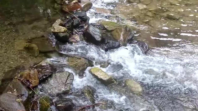 Underwater Framing of a Waterfall Along a Mountain Stream from Which ...