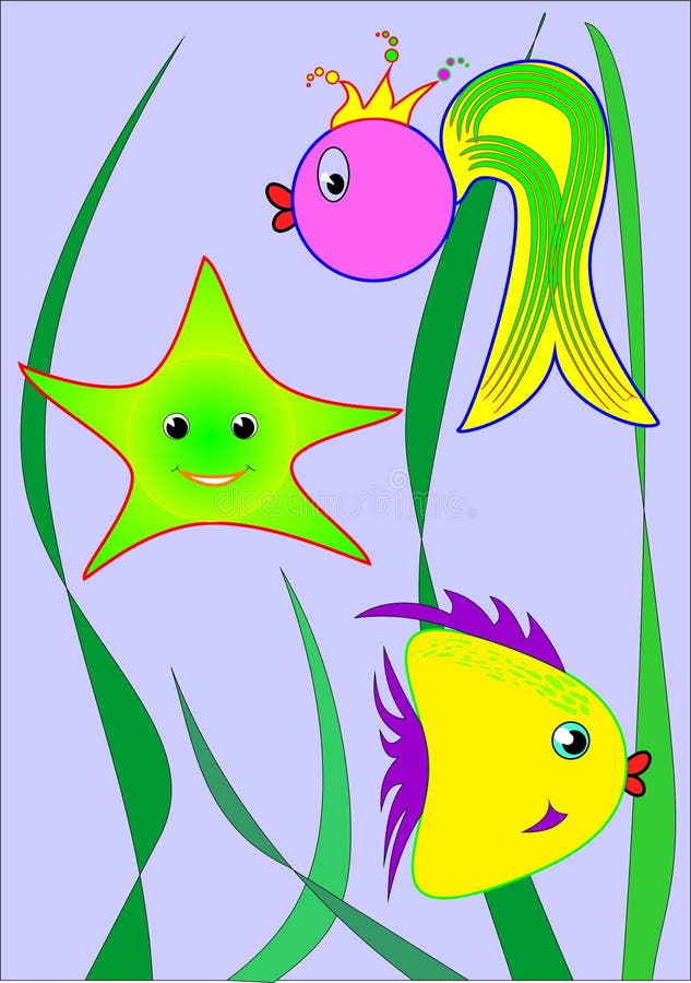 Underwater friends stock vector. Illustration of aquarium - 33810340