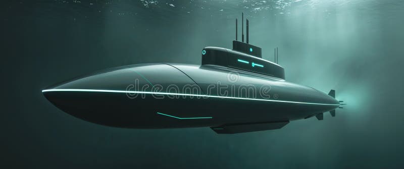 Underwater Futuristic Submarine Exploration Stock Photo - Image of ...