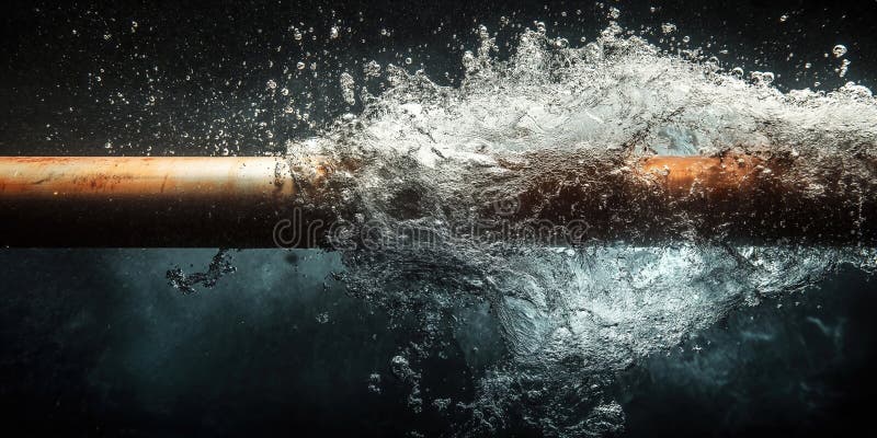 Underwater Gas Pipe Explosion Causing Water Contamination Stock ...
