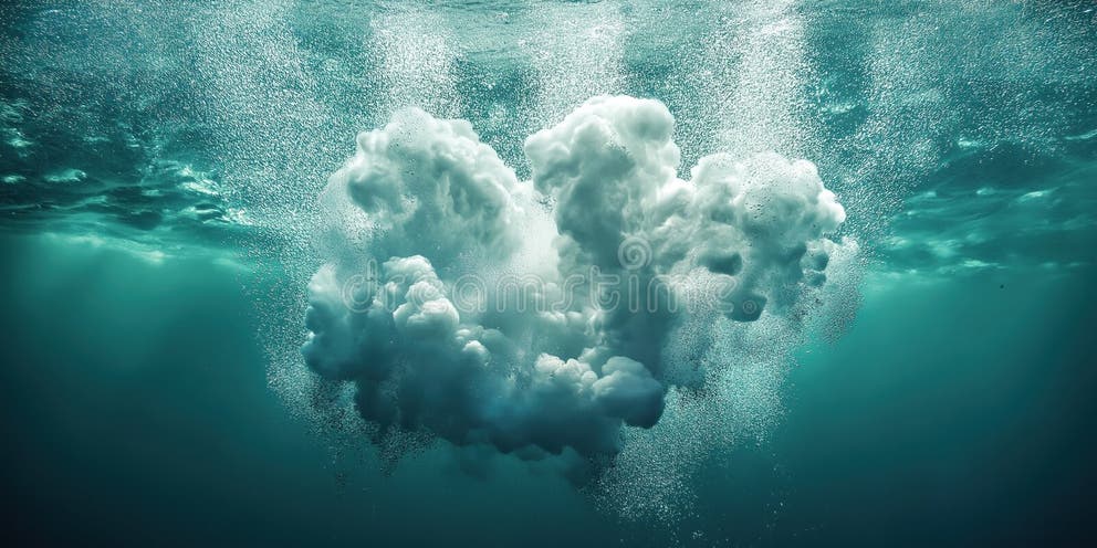 Underwater Gas Pipe Explosion Creating a Cloud of Bubbles Stock ...