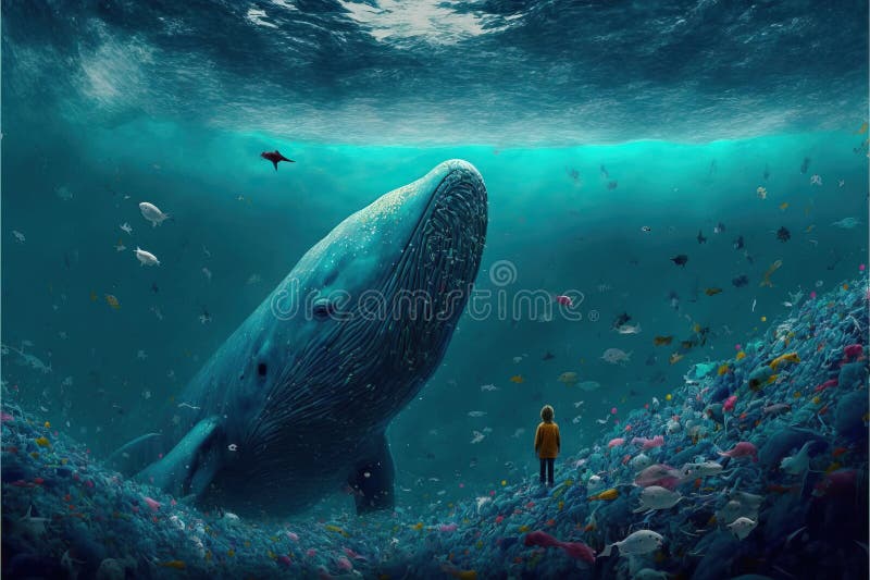 Underwater Global Problem with Plastic Rubbish. Ocean Pollution ...