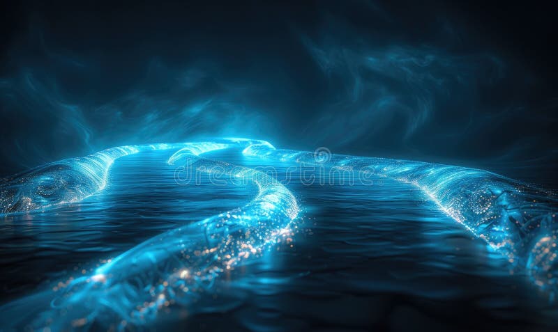 Underwater Glowing Blue Electric Eels Stock Image - Image of america ...