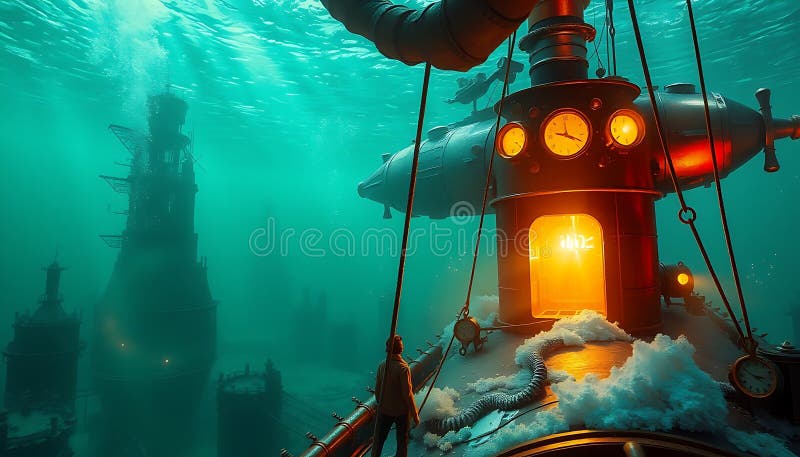 Underwater Glowing Lantern, Mysterious Sea and Deep Ocean Exploration ...
