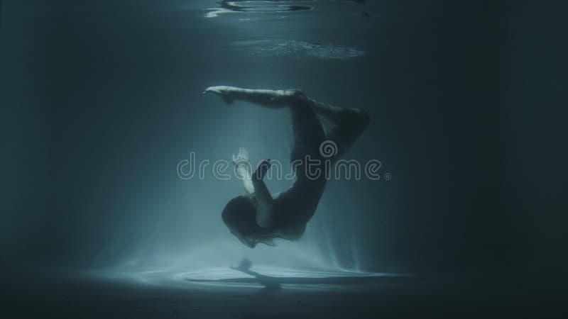 Underwater Gymnastics Of A Beautiful Girl In A White Dress Stock Image Image Of Young Girl