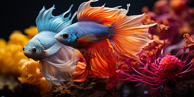 Underwater Harmony: Multi Colored Fish and Mollusks Merge into ...