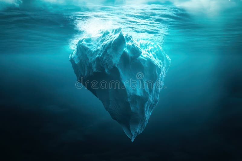 Underwater Iceberg Risk and Hidden Threat Stock Photo - Image of ...