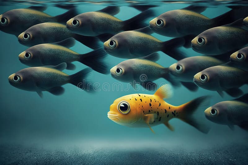 Underwater Illustration of a Group of Fish Swimming in the Same ...