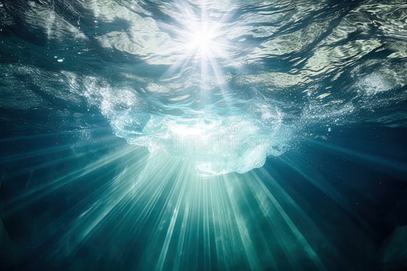 An Underwater Image with Lays of Light Breaking through. Stock ...