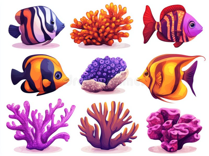 An Underwater Image Showcases a Diverse Array of Fish and Corals in a ...