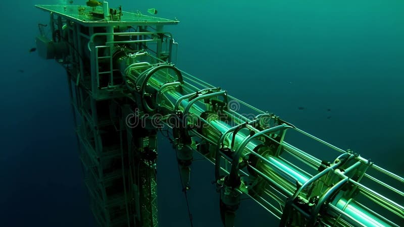 Underwater Industrial Pipeline Structure in Deep Sea Environment Stock ...