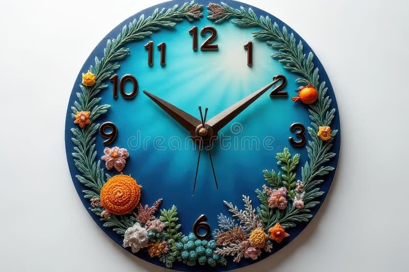 Underwater-Inspired Wall Clock with Nautical Details Stock Illustration ...