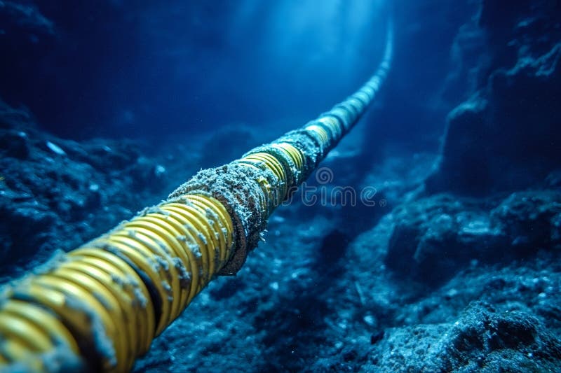 Underwater Internet Cable Lying on the Seabed Stock Photo - Image of ...