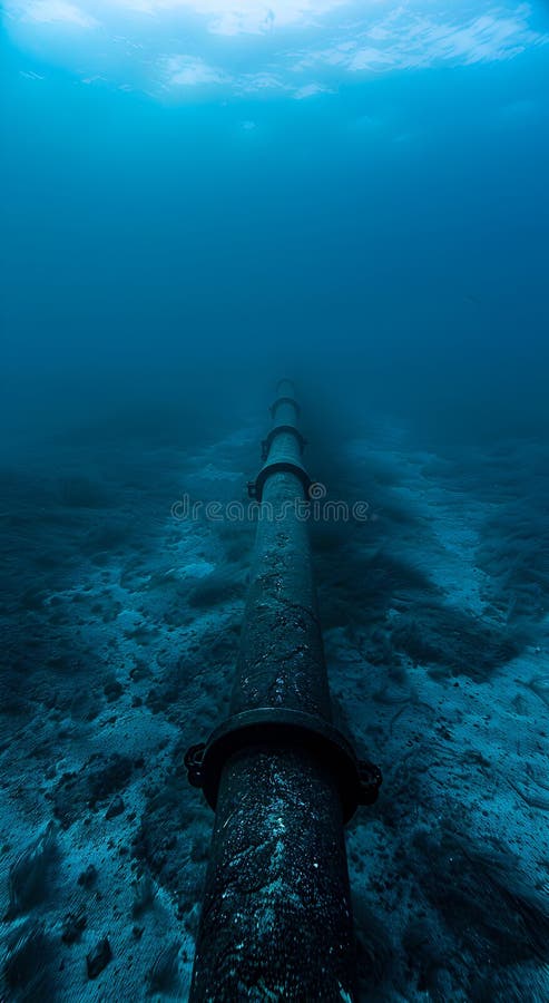 An Underwater Internet Communication Cable on the Seabed Under Ocean ...