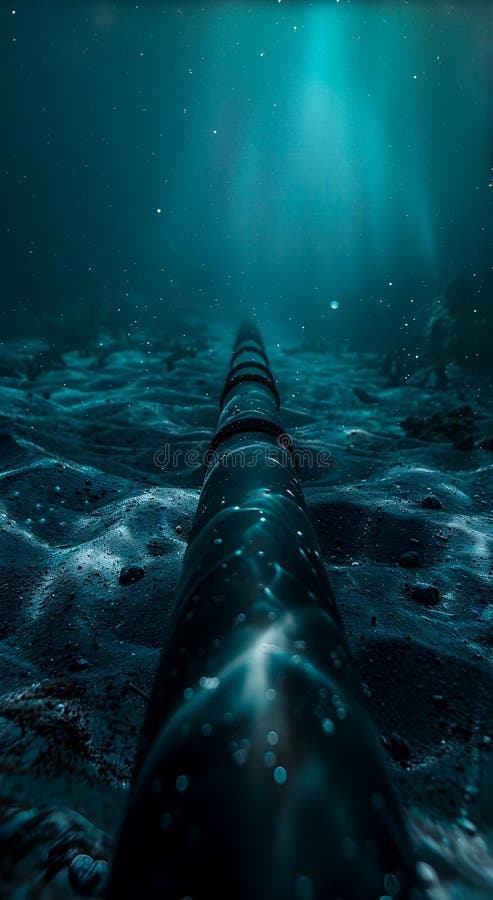 An Underwater Internet Communication Cable on the Seabed Under Ocean ...