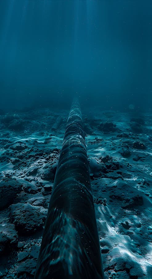 Underwater Internet Cable Extending Across the Ocean Floor Showcasing ...