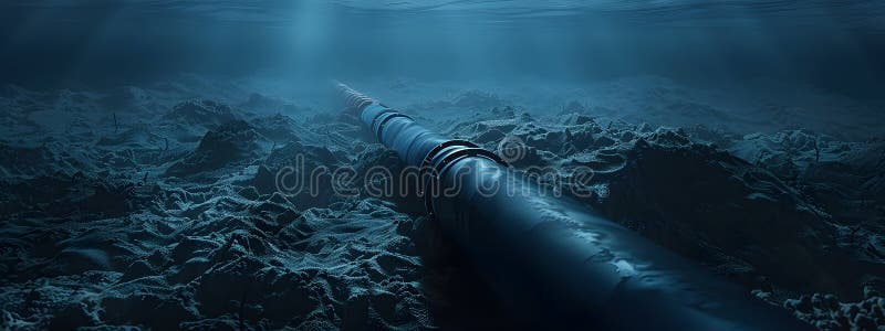 An Underwater Internet Communication Cable on the Seabed Under Ocean ...