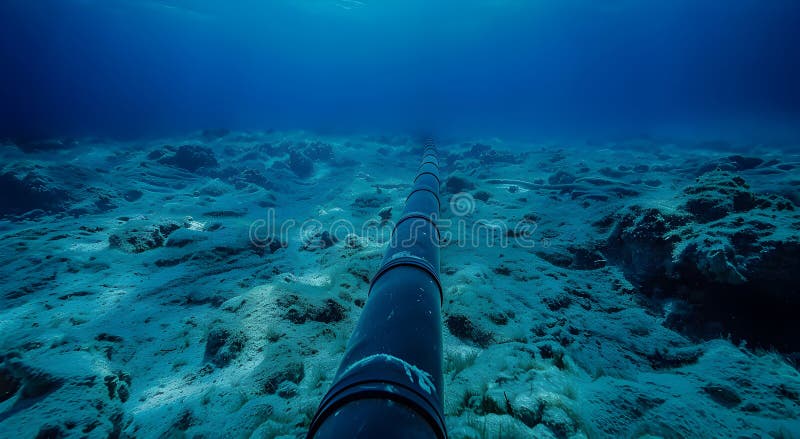 An Underwater Internet Communication Cable on the Seabed Under Ocean ...