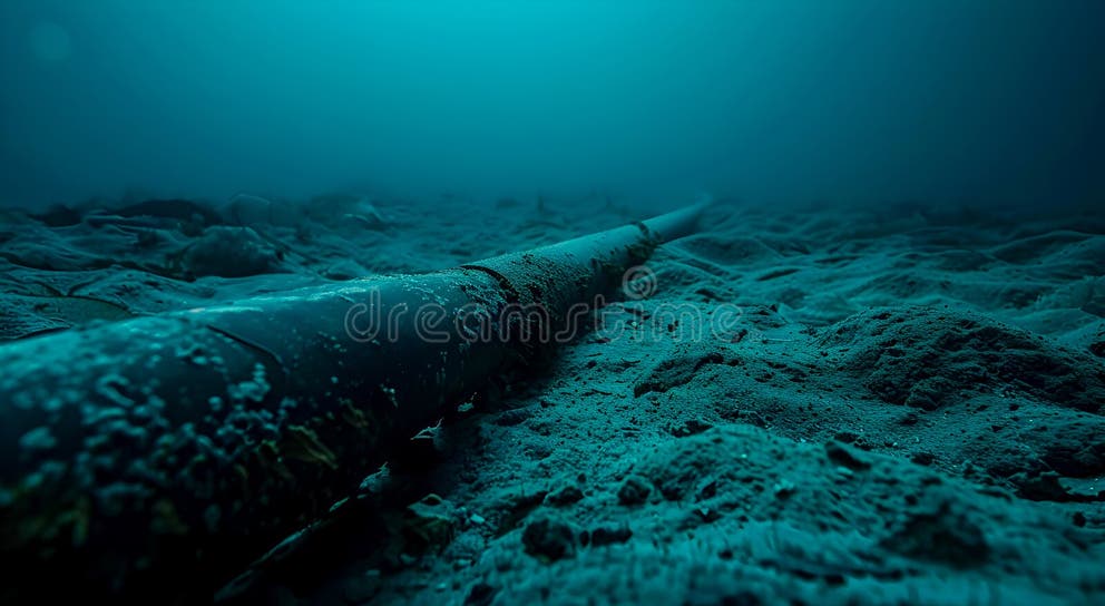 An Underwater Internet Communication Cable on the Seabed Under Ocean ...