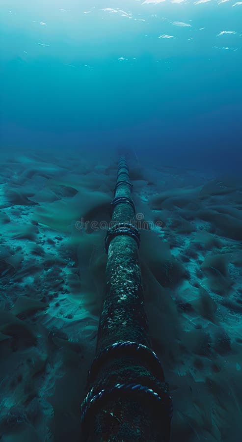 An Underwater Internet Communication Cable on the Seabed Under Ocean ...