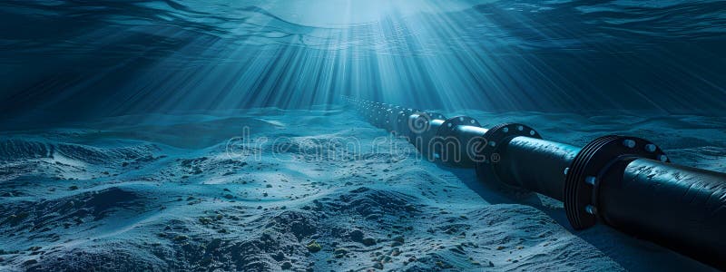 An Underwater Internet Communication Cable on the Seabed Under Ocean ...
