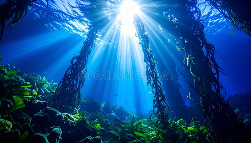 Underwater Kelp Forest Background. Generated Image Stock Image - Image ...
