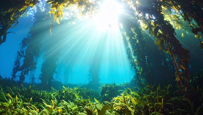 Underwater Kelp Forest Background. Generated Image Stock Image - Image ...