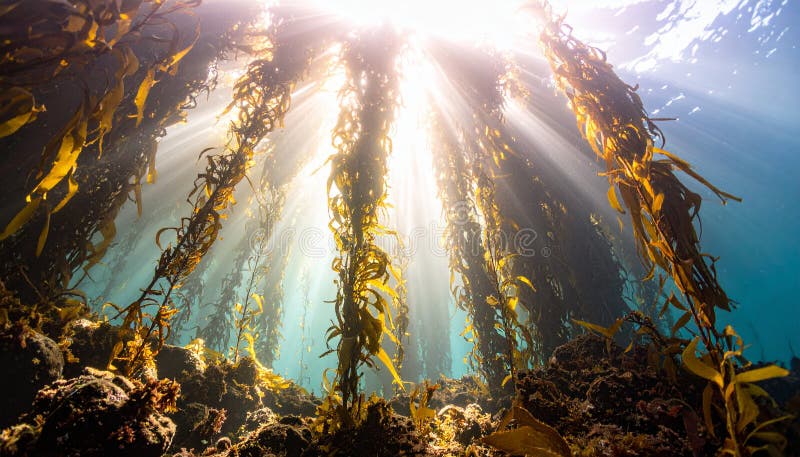 Underwater Kelp Forest Background. Generated Image Stock Image - Image ...