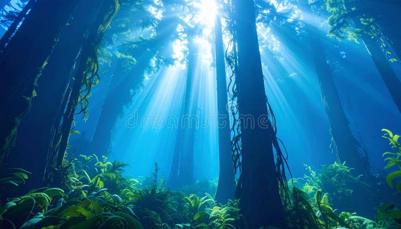 Underwater Kelp Forest Background. Generated Image Stock Photo - Image ...