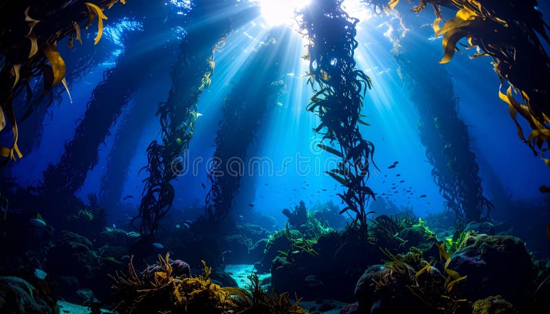 Underwater Kelp Forest Background. Generated Image Stock Photo - Image ...