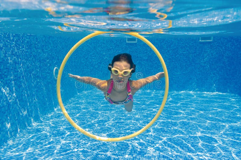 Underwater Kid in Swimming Pool Stock Photo - Image of blue, leisure ...