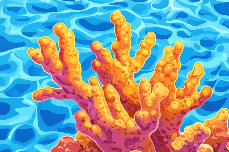 The Underwater Landscape Features a Vivid Coral Reef with Diverse ...