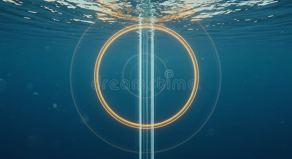 Underwater Light Patterns with Calm Blue Water Surface Reflections Stock Illustration ...