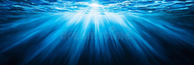 Underwater Light Rays Stunning Image of Sunbeams Penetrating Deep Ocean ...