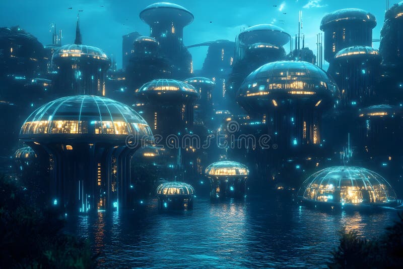 Underwater Metropolis Featuring High-Tech Floating Structures ...