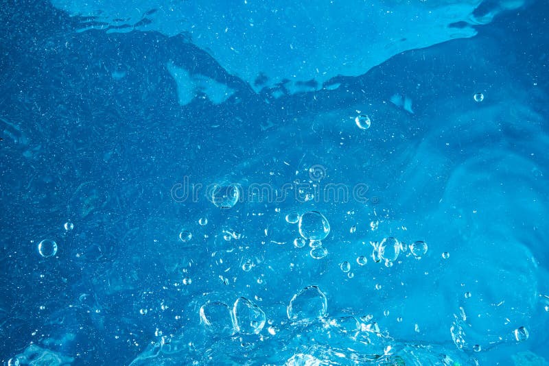 Underwater Near Ocean Surface with Rising Bubbles in Blue Sea Stock ...