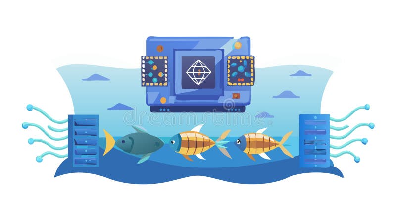 Underwater Network Connectivity Icon, Marine Data, Oceanographic ...