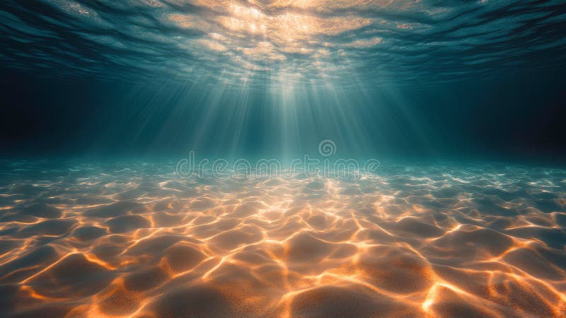 Underwater Ocean in Clean and Clear Water with Sunlight from the ...