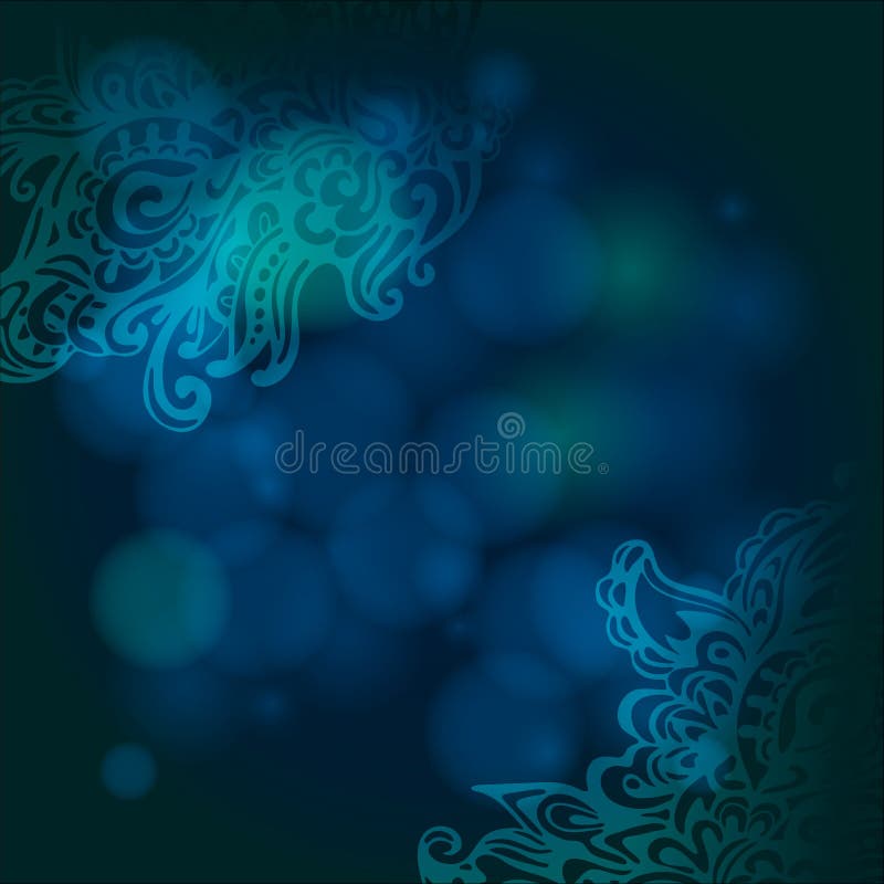 Underwater Ocean Doodle Abstract Background Stock Illustration ...