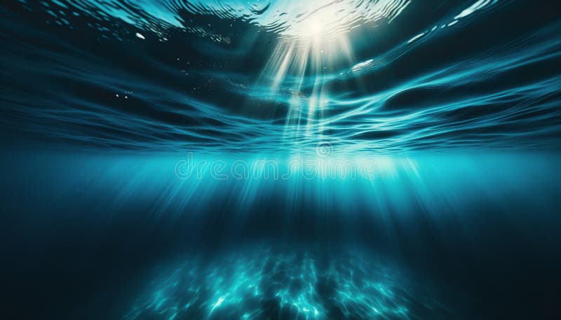 Underwater Ocean View with Sunlight Filtering through Clear Water Stock ...