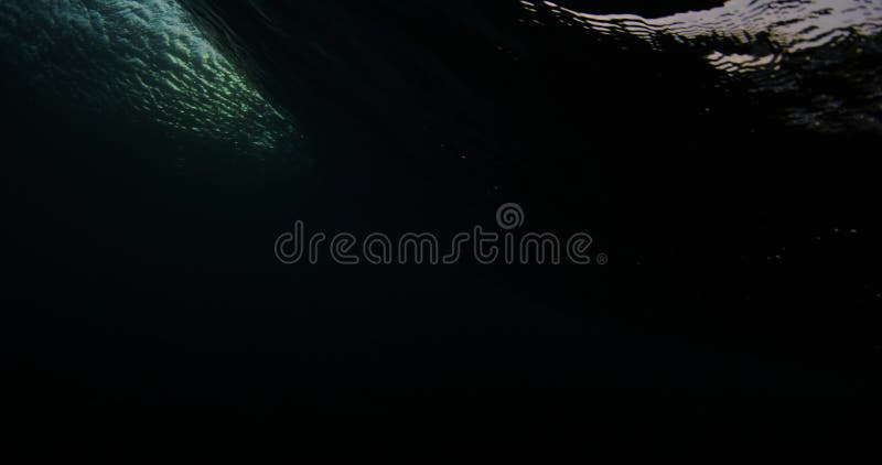 Underwater Ocean Wave with Sunset. Transparent Water and Barrel Wave ...