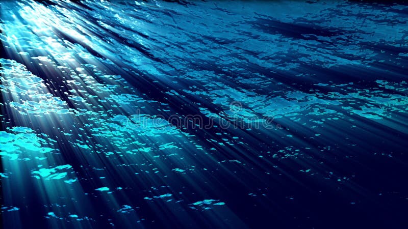 Underwater Ocean Waves Ripple and Flow with Light Rays Stock Footage ...